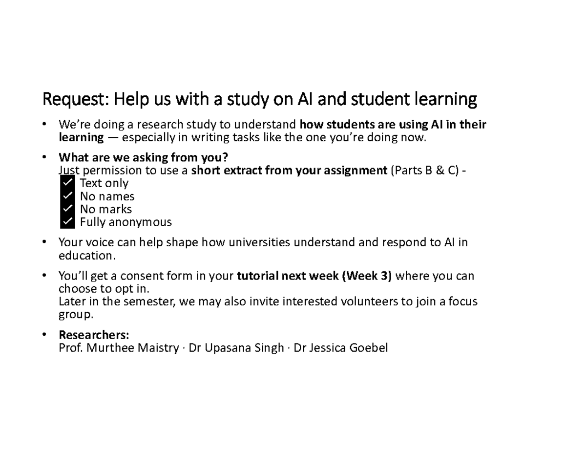 AI Study Info: Understanding AI's Impact on Student Learning - Studocu