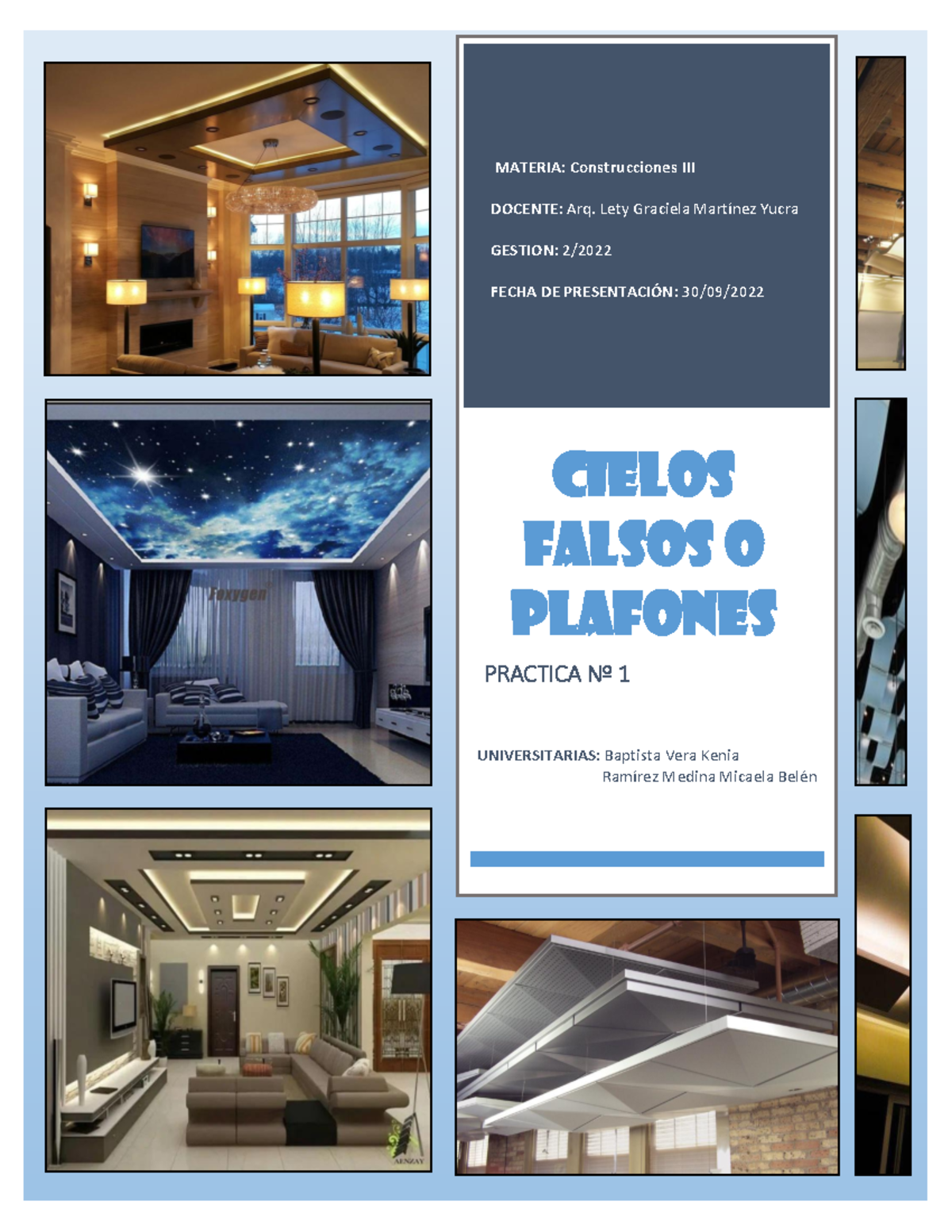 Cielos Falsos O Plafones - CIELOS FALSOS O PLAFONES PRACTICA Nº 1 ...