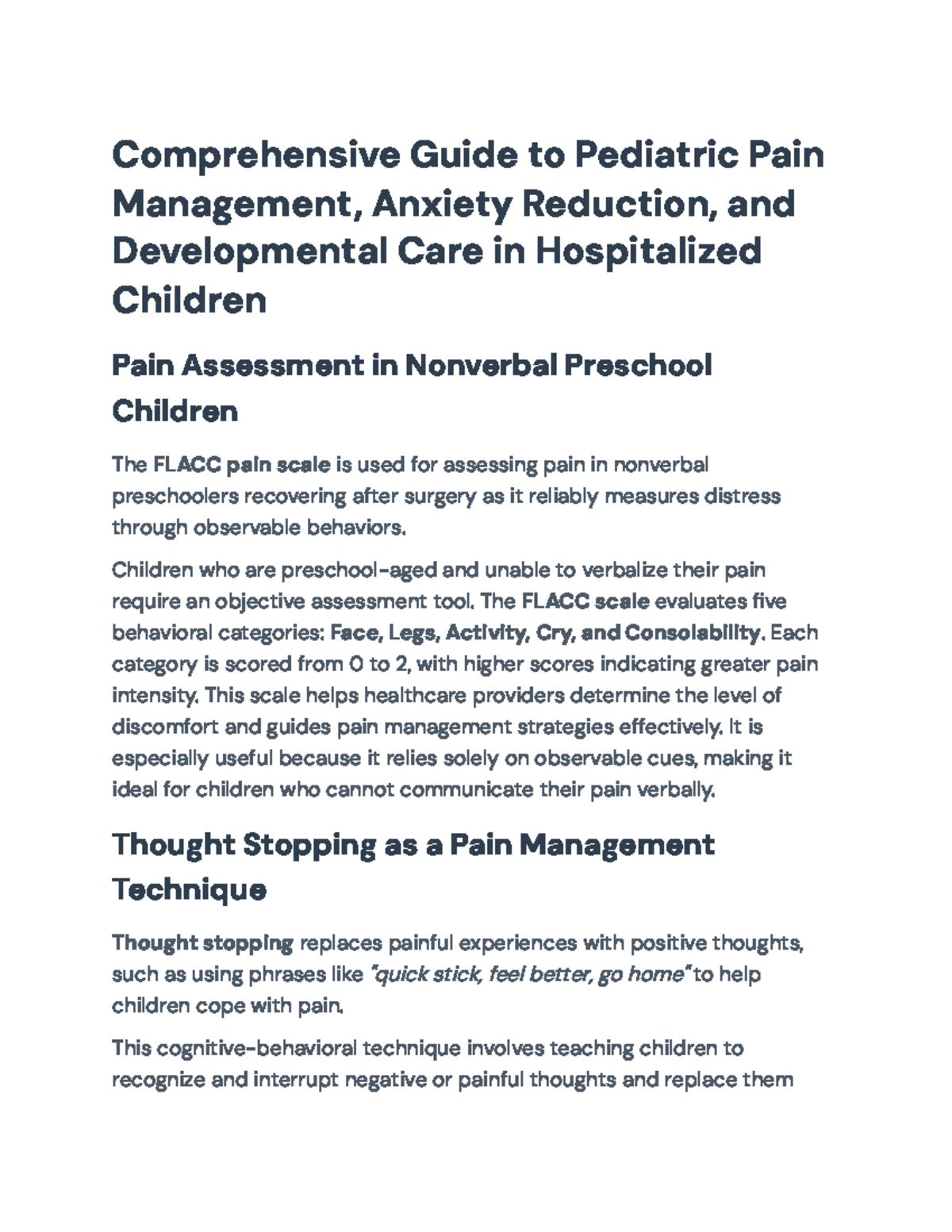 **PEDS 101: Comprehensive Guide to Pediatric Pain Management & Anxiety ...