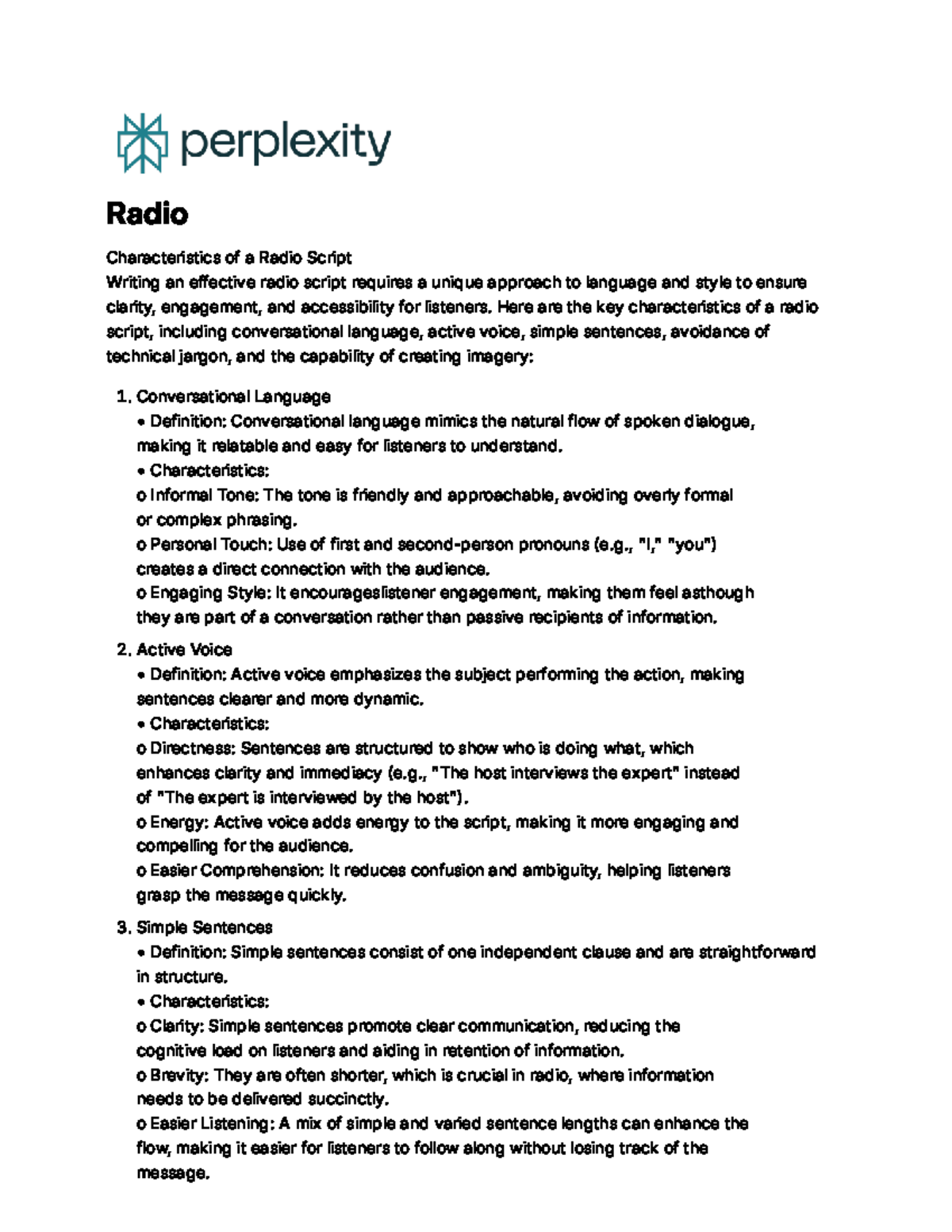 Radio Script Writing: Key Characteristics and Techniques - Studocu