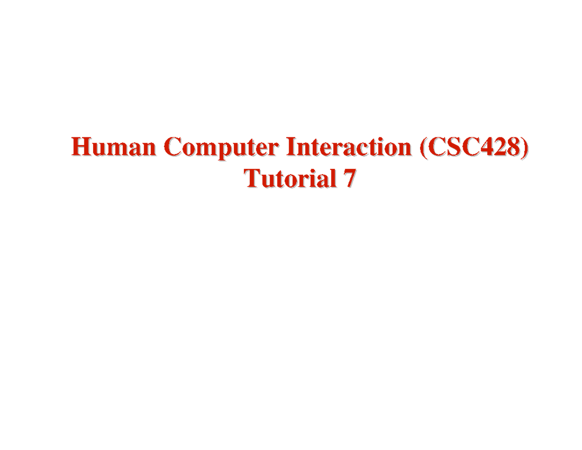 GOMS Model Practice Example for CSC428 Tutorial 7 - Studocu