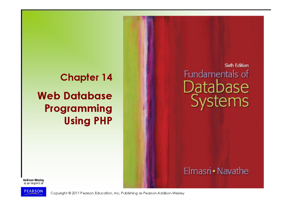 Elmasri 6e Ch14 - Web Database Programming with PHP Overview - Studocu