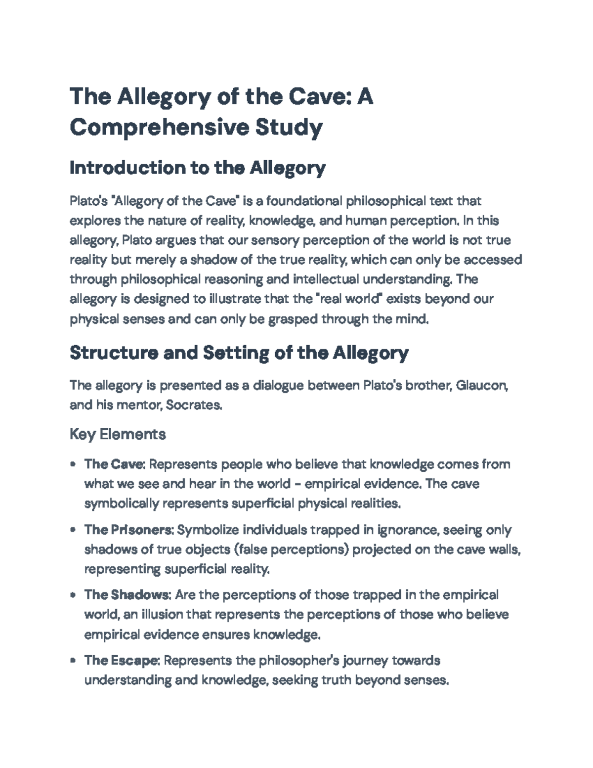 Plato's Allegory of the Cave: A Comprehensive Analysis and Insights ...