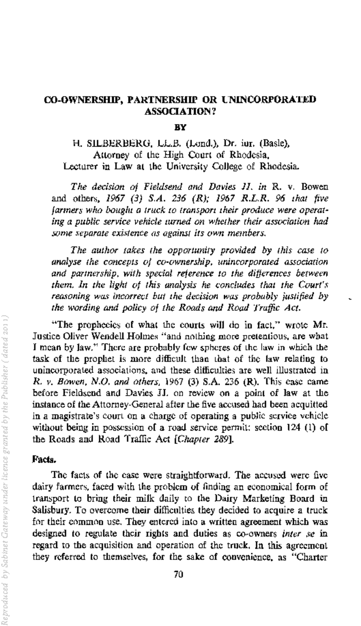 Partnership vs. Unincorporated Association: A Legal Analysis (LAW 250) - Studocu