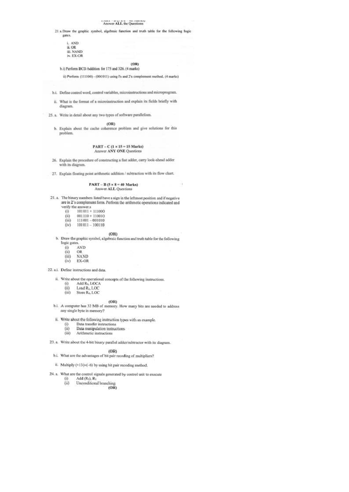 QP CLT1 Set A - Logic Gates, BCD Addition, and Addressing Modes - Studocu