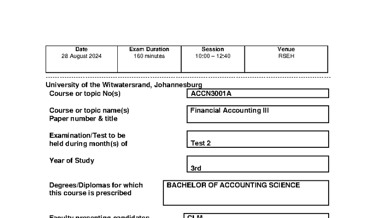 Financial Accounting Test 1 2024 - ACCN3001A - Studocu