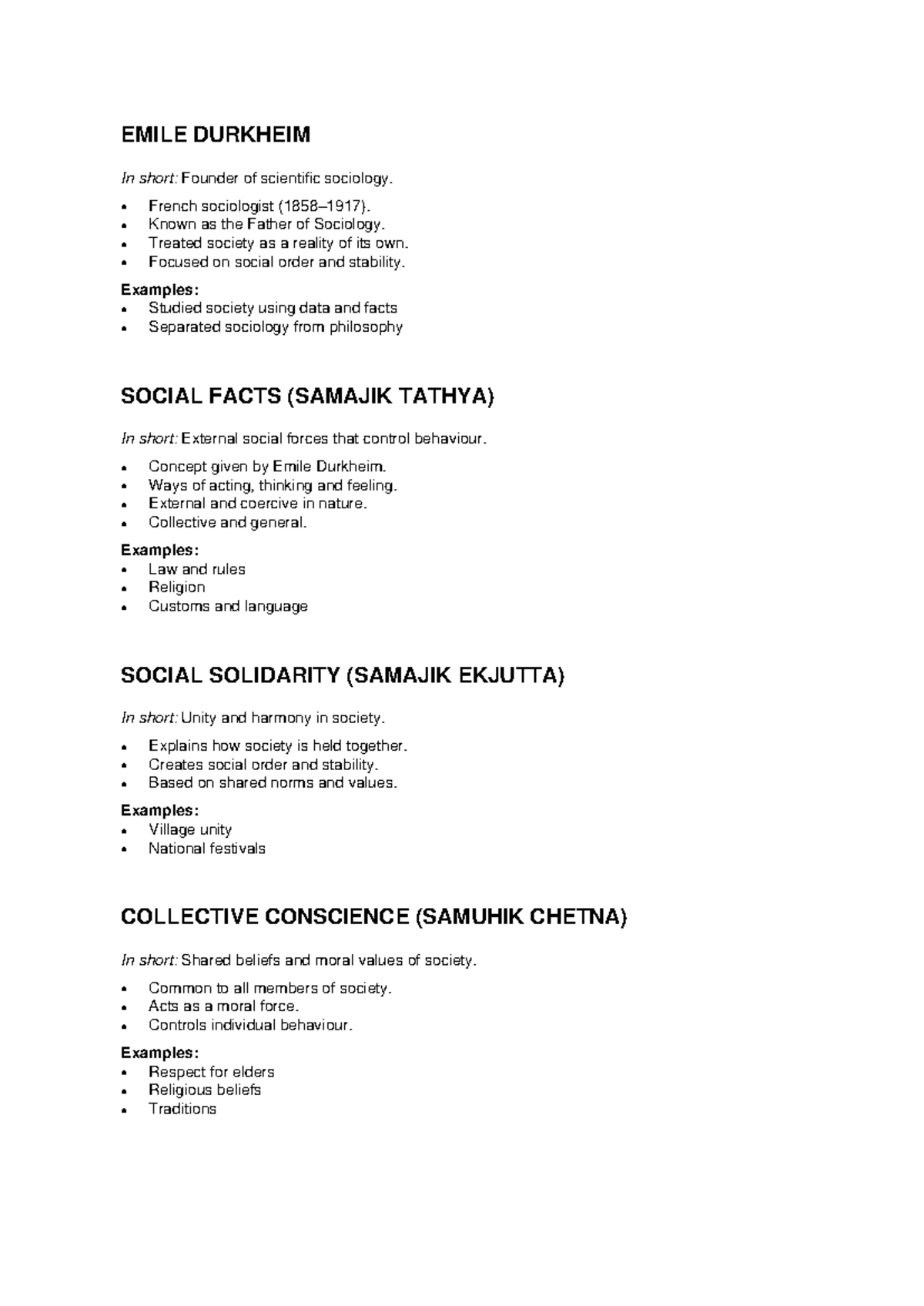 Durkheim's Sociological Concepts: Ordered Notes & Examples - Studocu