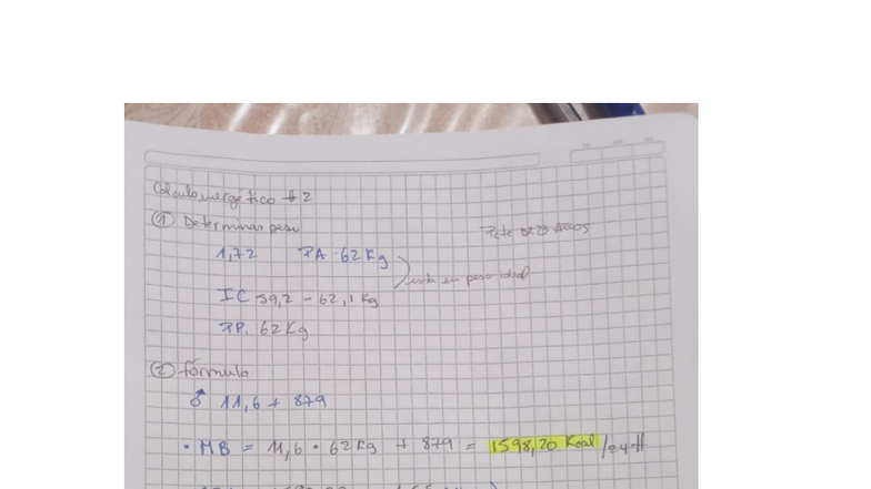 Cálculo Energético +2: Determinación de Peso Ideal y Macronutrientes ...