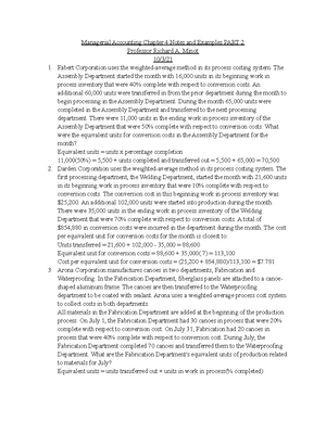 Managerial Accounting Chapter 4 Examples 9/20/21 - Managerial Accounting Chapter 4 Examples 9/20 ...