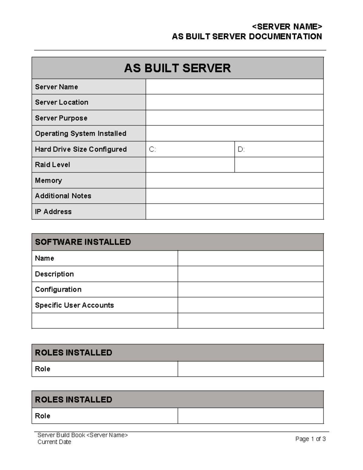 Server Build Book: As Built Documentation for - Studocu