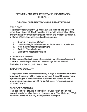Attachment Report Sample - KISII UNIVERSITY ATTACHMENT REPORT NAME ...