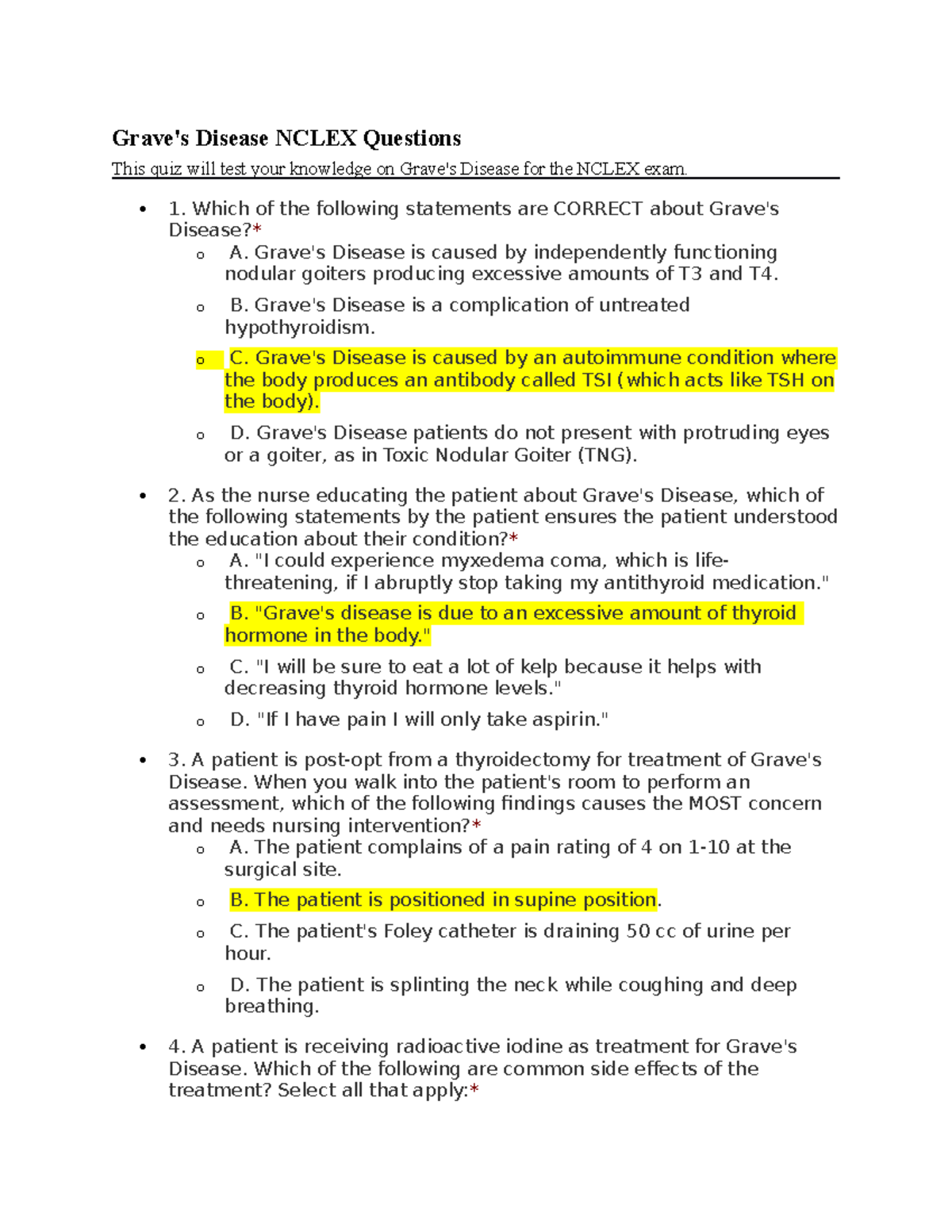 Graves Disease Nclex Questions - Zoom Clinical - Grave's Disease NCLEX ...