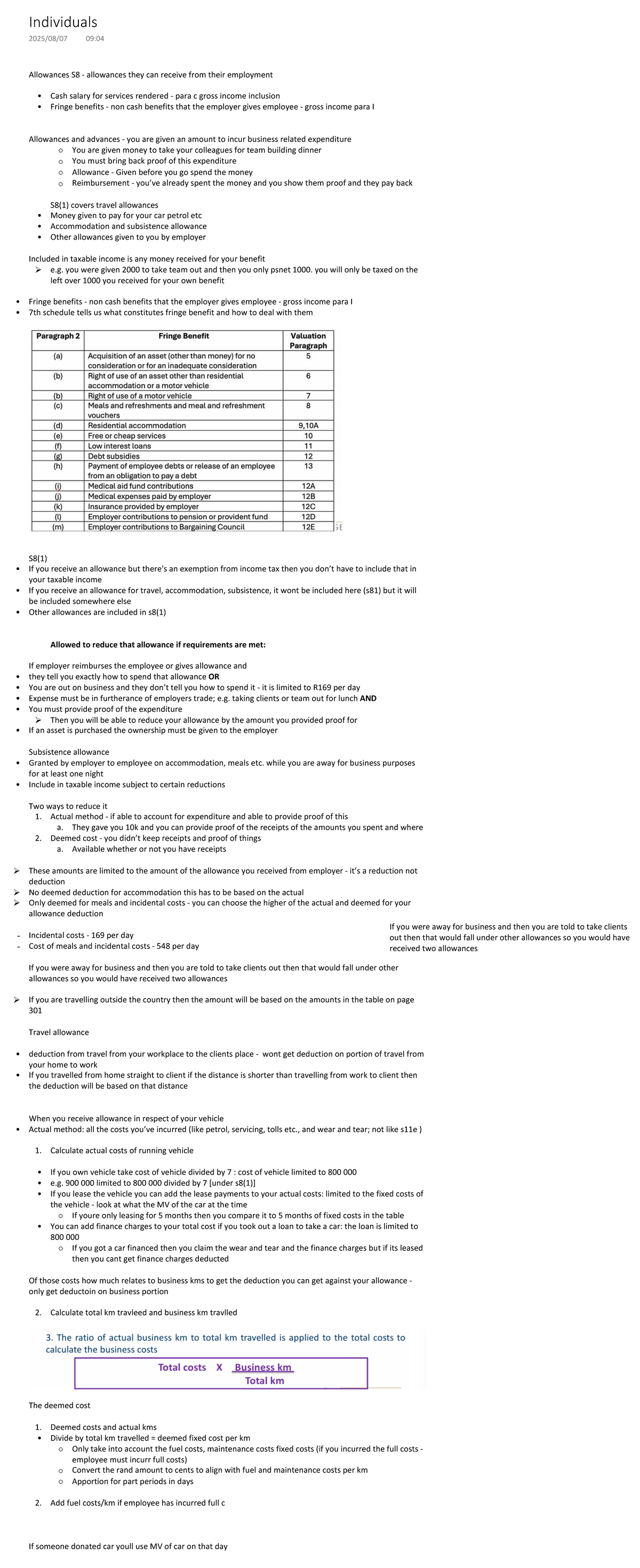 S8 Allowances and Fringe Benefits: Tax Implications Explained - Studocu