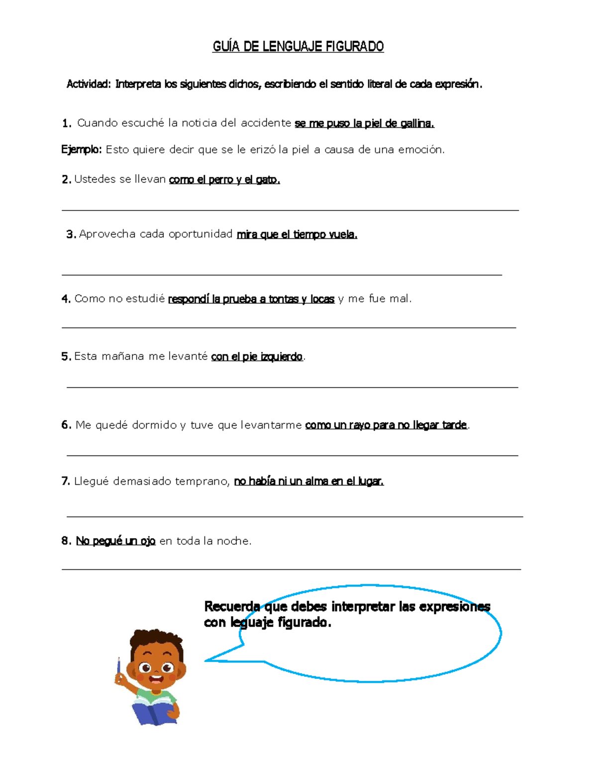 Ejemplos De Lenguaje Figurativo Lenguaje Figurado | Profe.social