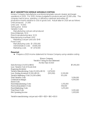 ACCT 372 - HW2-2 - Cost-plus target return on investment pricing, cost-plus, target pricing ...