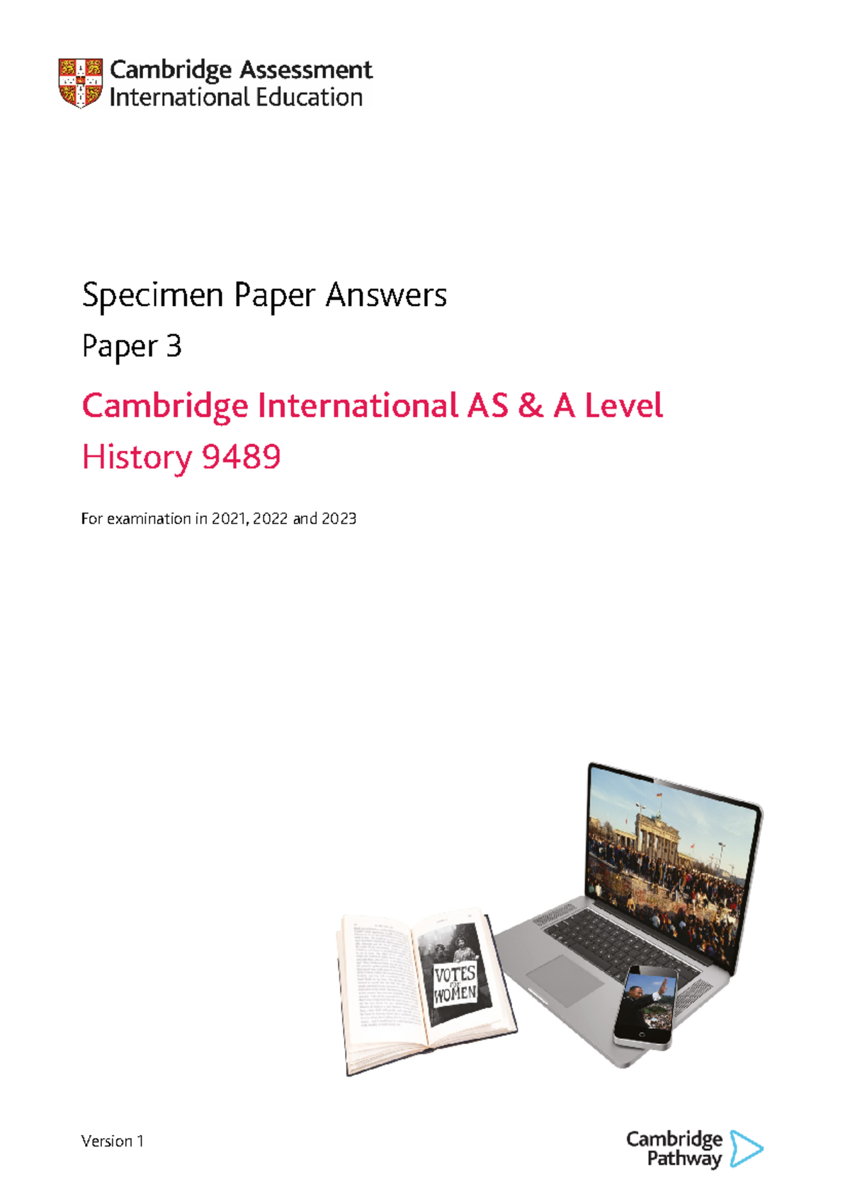 Cambridge International AS A Level History 9489 Specimen Paper Answers ...