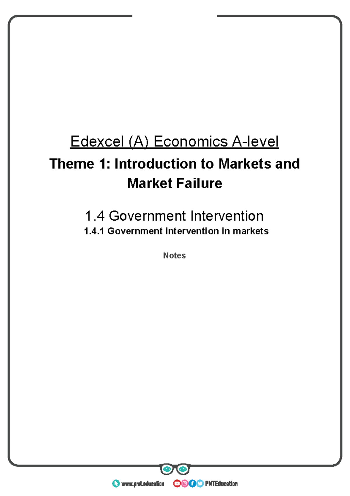 Government intervention in markets edited - Edexcel (A) Economics A ...