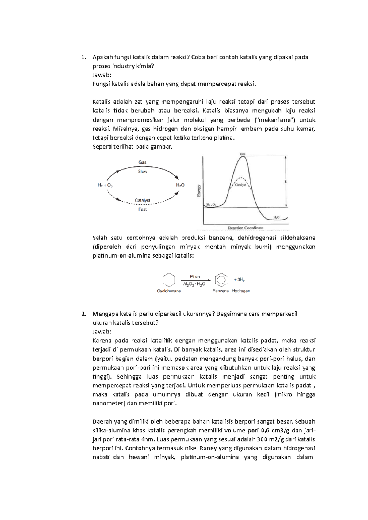 Fungsi dan Ukuran Katalis dalam Proses Reaksi Kimia - KIM123 - Studocu