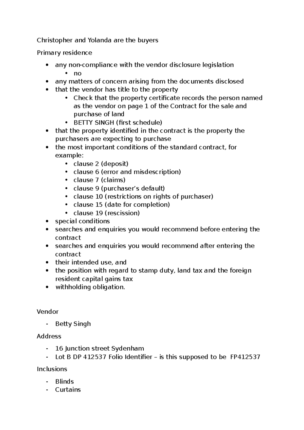 Advising a Purchaser in a Contract: Key Considerations and Clauses ...