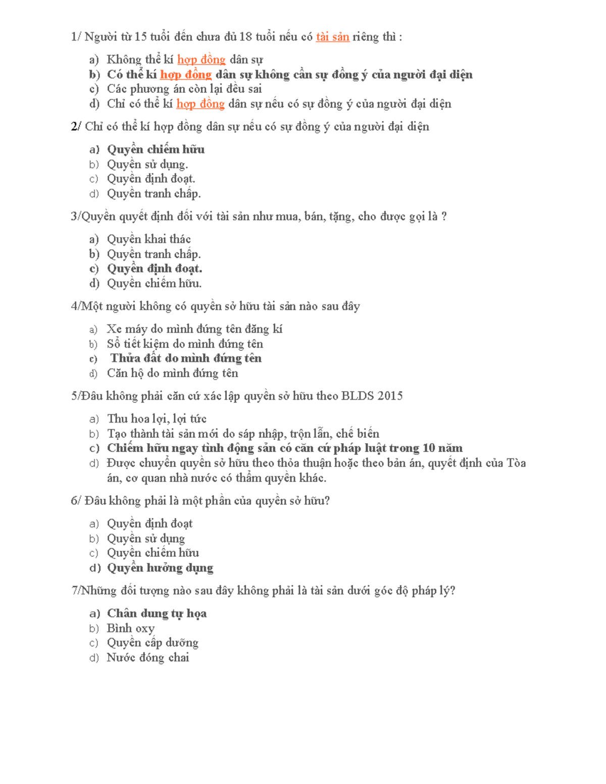 TRẮC NGHIỆM LKD - LKD - 1/ Người từ 15 tuổi đến chưa đủ 18 tuổi nếu có ...