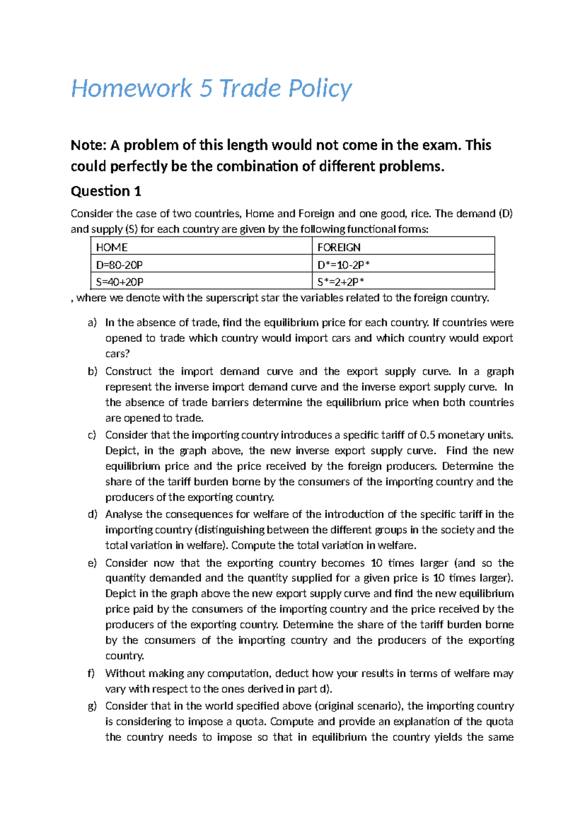 Homework 5: Trade Policy Analysis and Tariff Impacts - Studocu