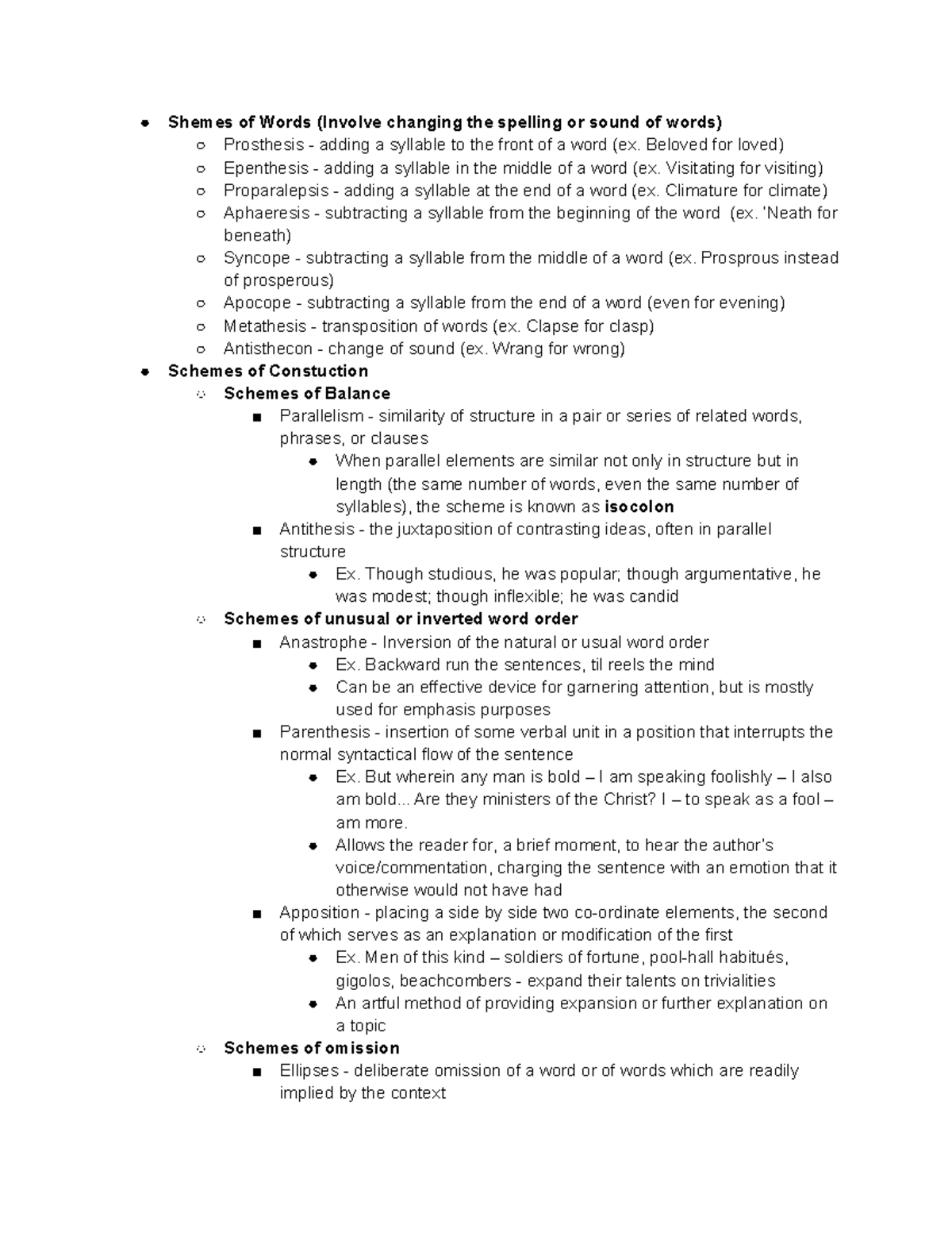 Rhetorical Devices: Word Schemes & Repetition Explained (ENG 101) - Studocu