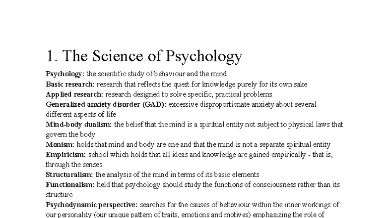 HURB02: Key Concepts in Psychology and Behavioural Science - Studocu