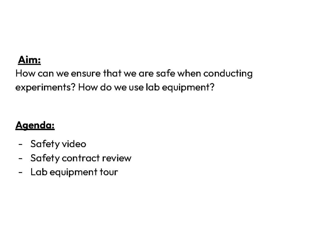 Lab Safety Equipment & Procedures Overview (SCI 101) - Studocu
