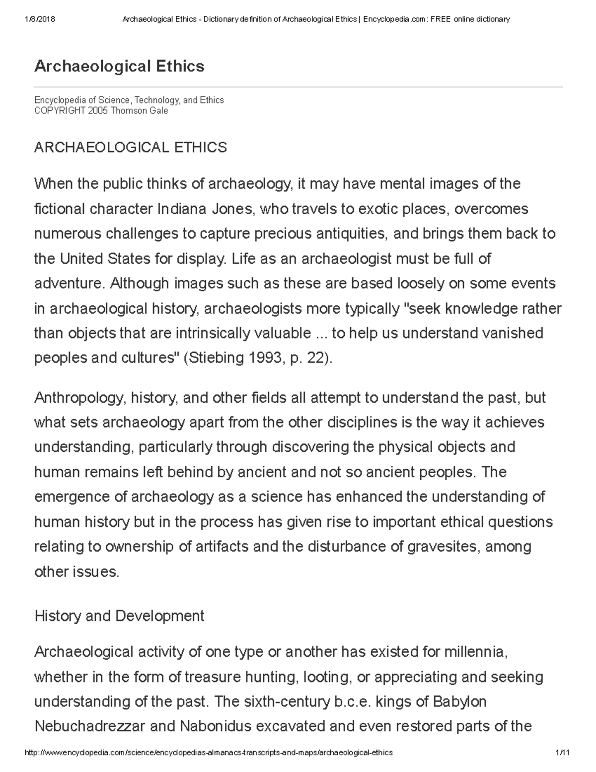 Archaeological Ethics Overview: Historical Context and Key Issues - Studocu