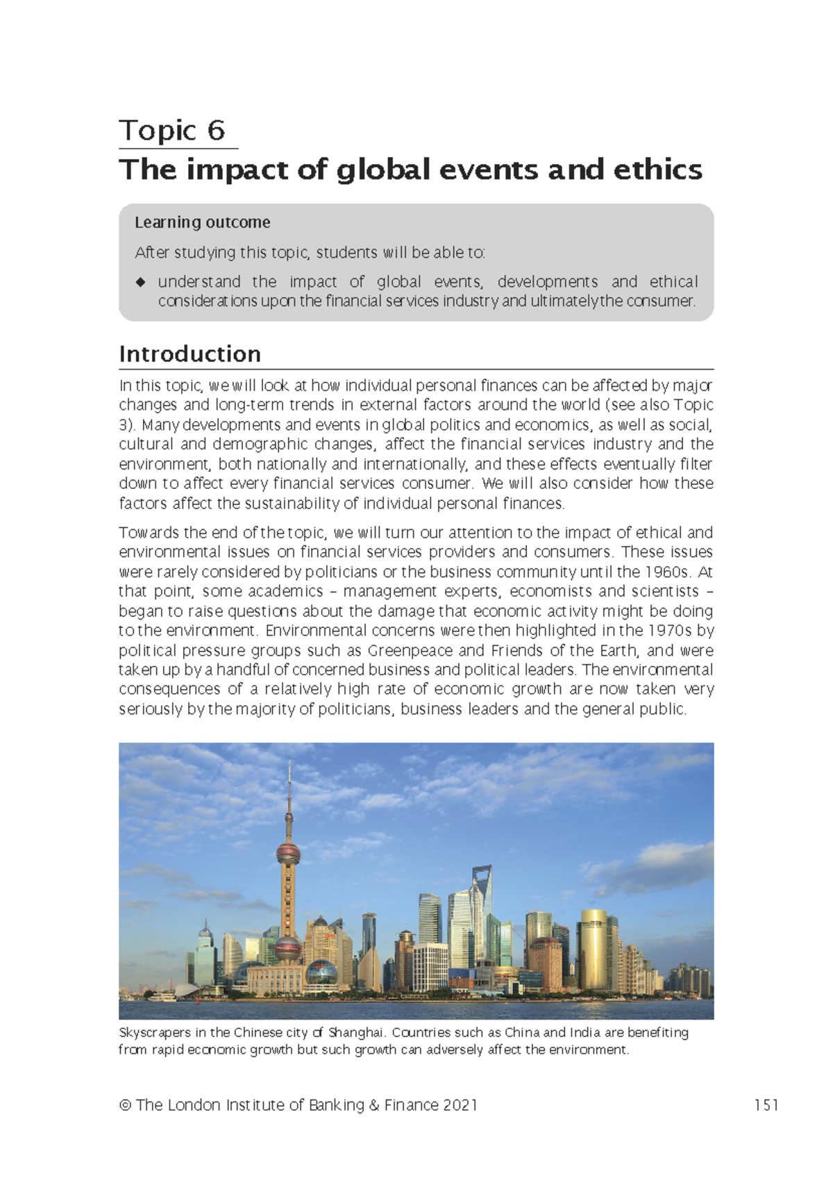 Global Events & Ethics Impact on Financial Services (LIBF Unit 3) - Studocu
