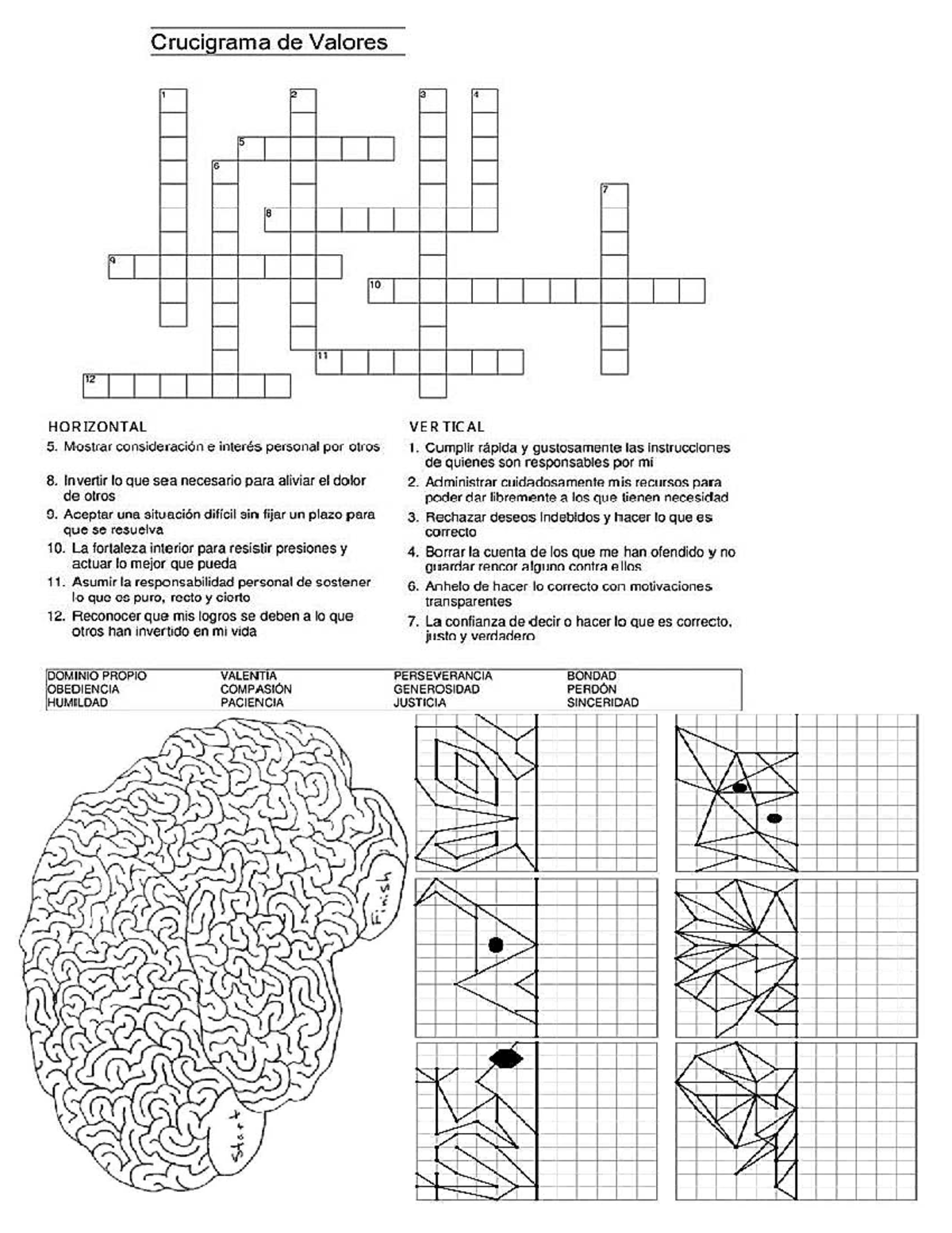 Crucigrama de valores - dsda - Crucigrama de Valores 1 2 3 4 5 6 7 B 9 ...