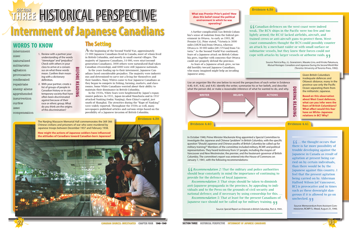 Canada 4.39: Historical Perspectives on the Internment of Japanese ...