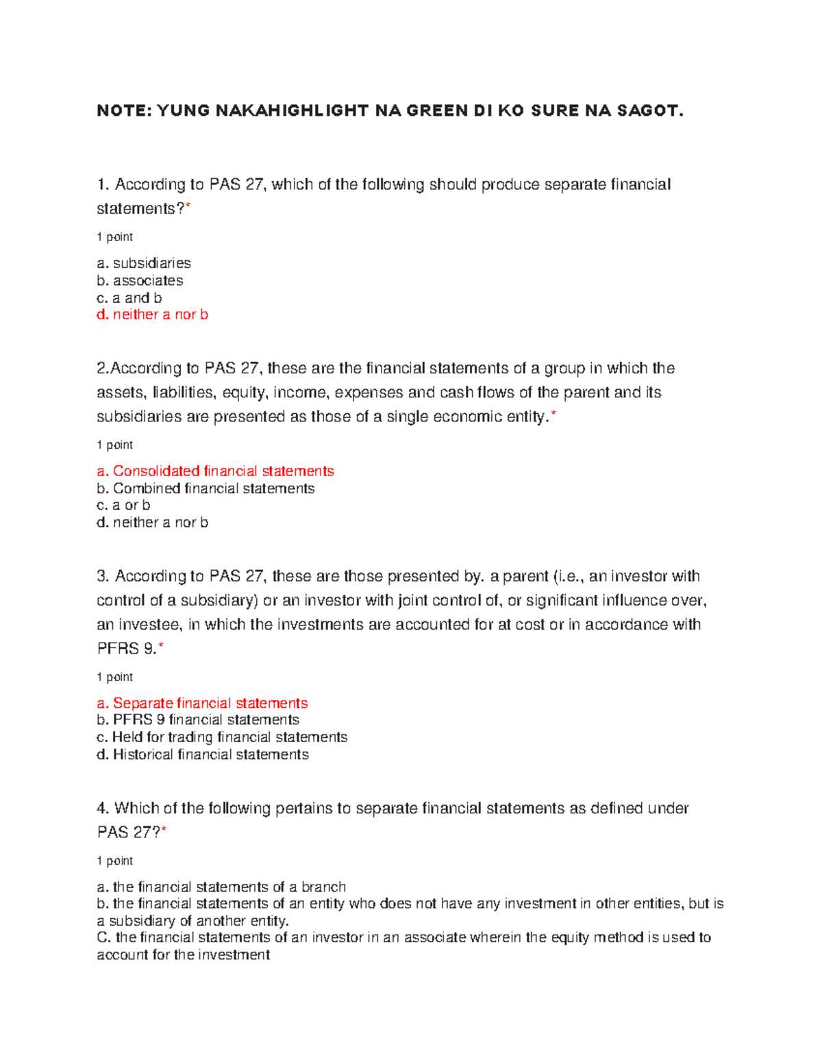 Separate Financial Statements under PAS 27: Overview and Key Concepts ...