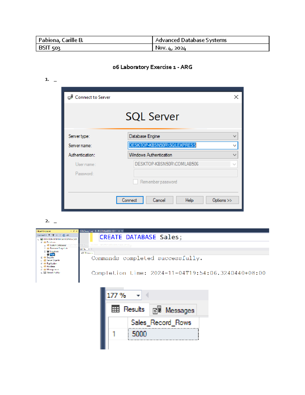 06 Laboratory Exercise 1 - ARG - Database Administration - Pabiona ...