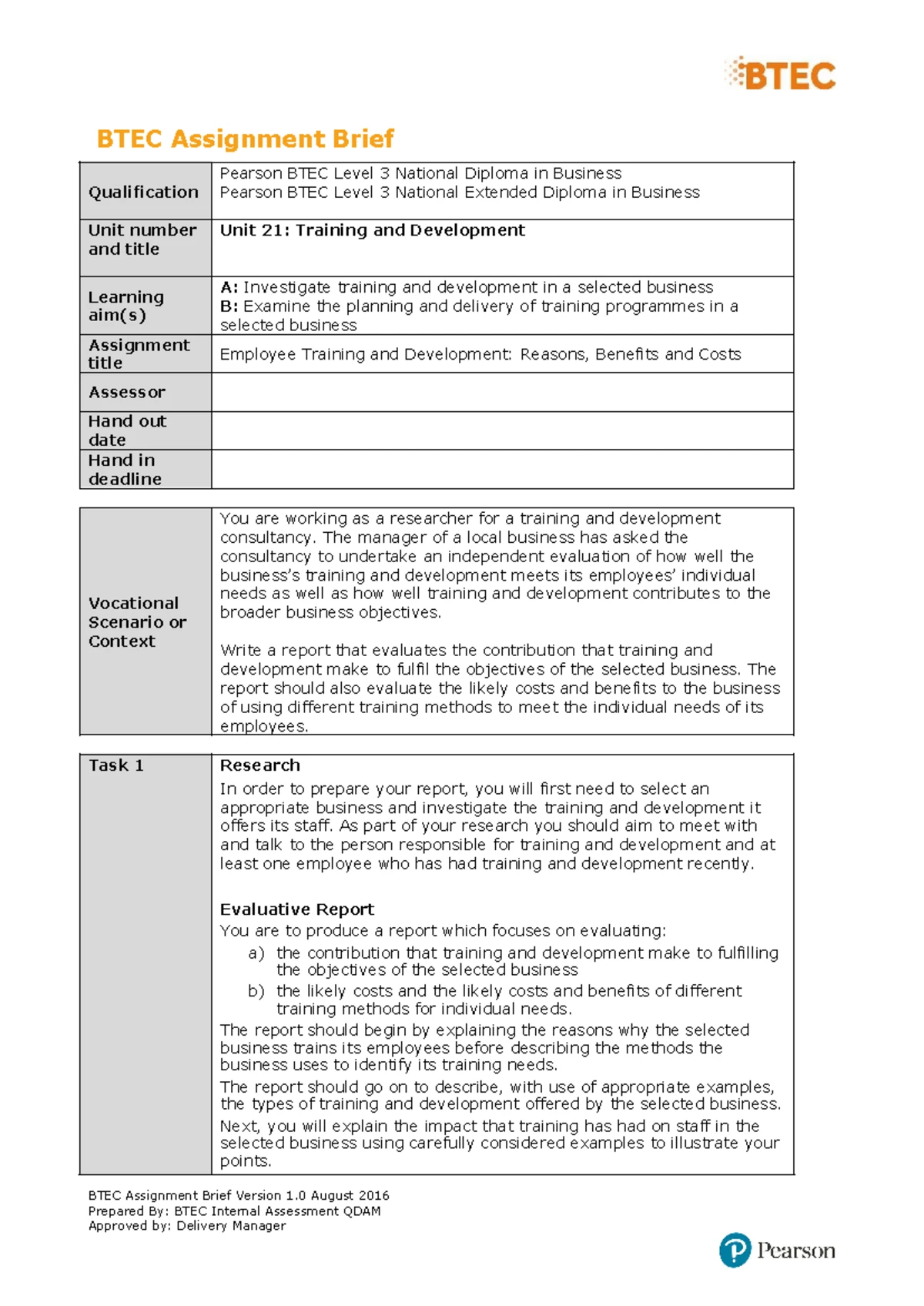 Unit 21 Ass 2: Understanding Tesco's Induction Training Program - Studocu