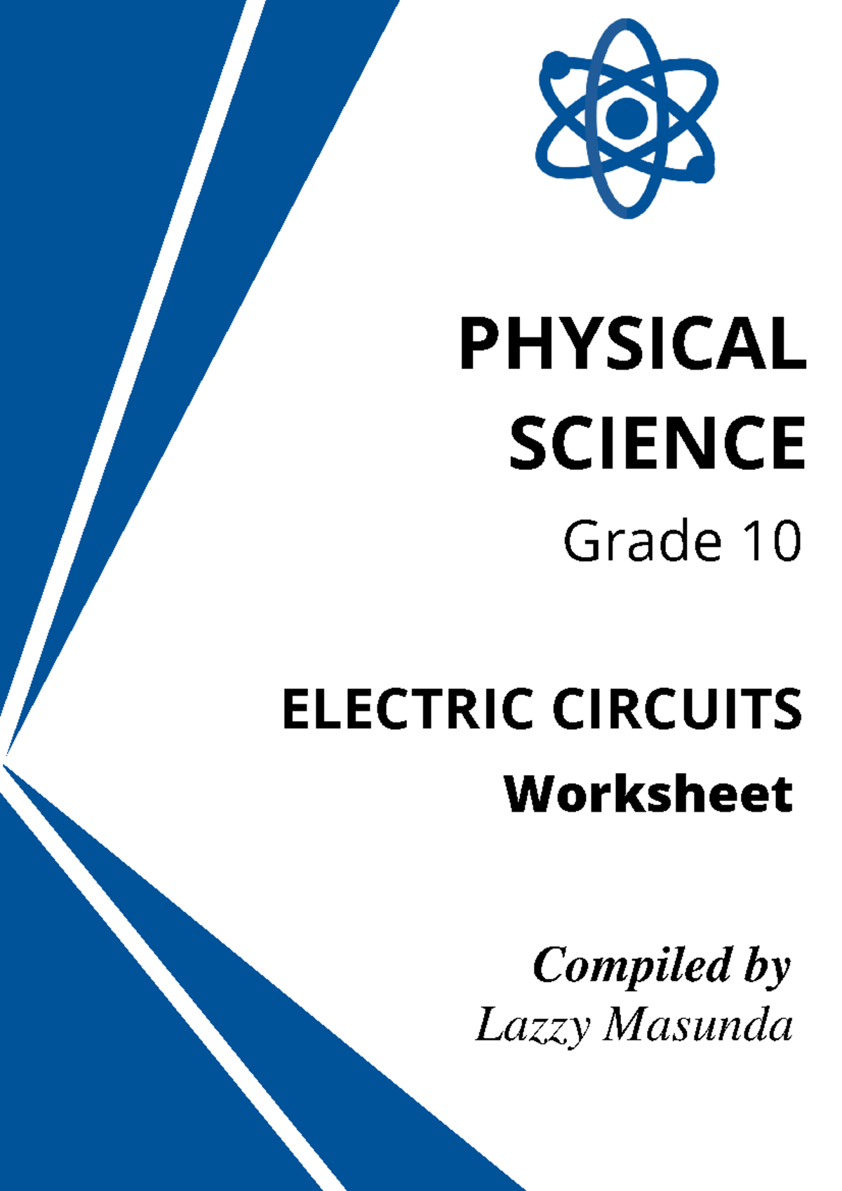 Gr10 PS Electric Circuits Worksheet: MCQs & Long Questions - Studocu