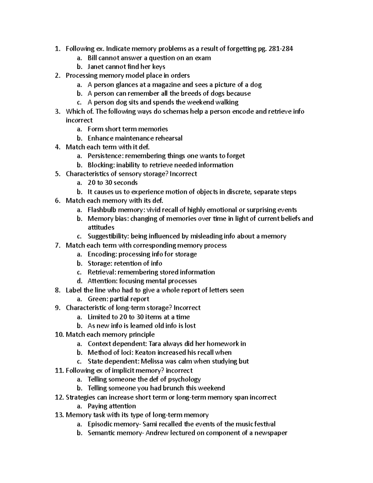Ch. 7 Psychology Notes: Memory Processes and Characteristics - Studocu