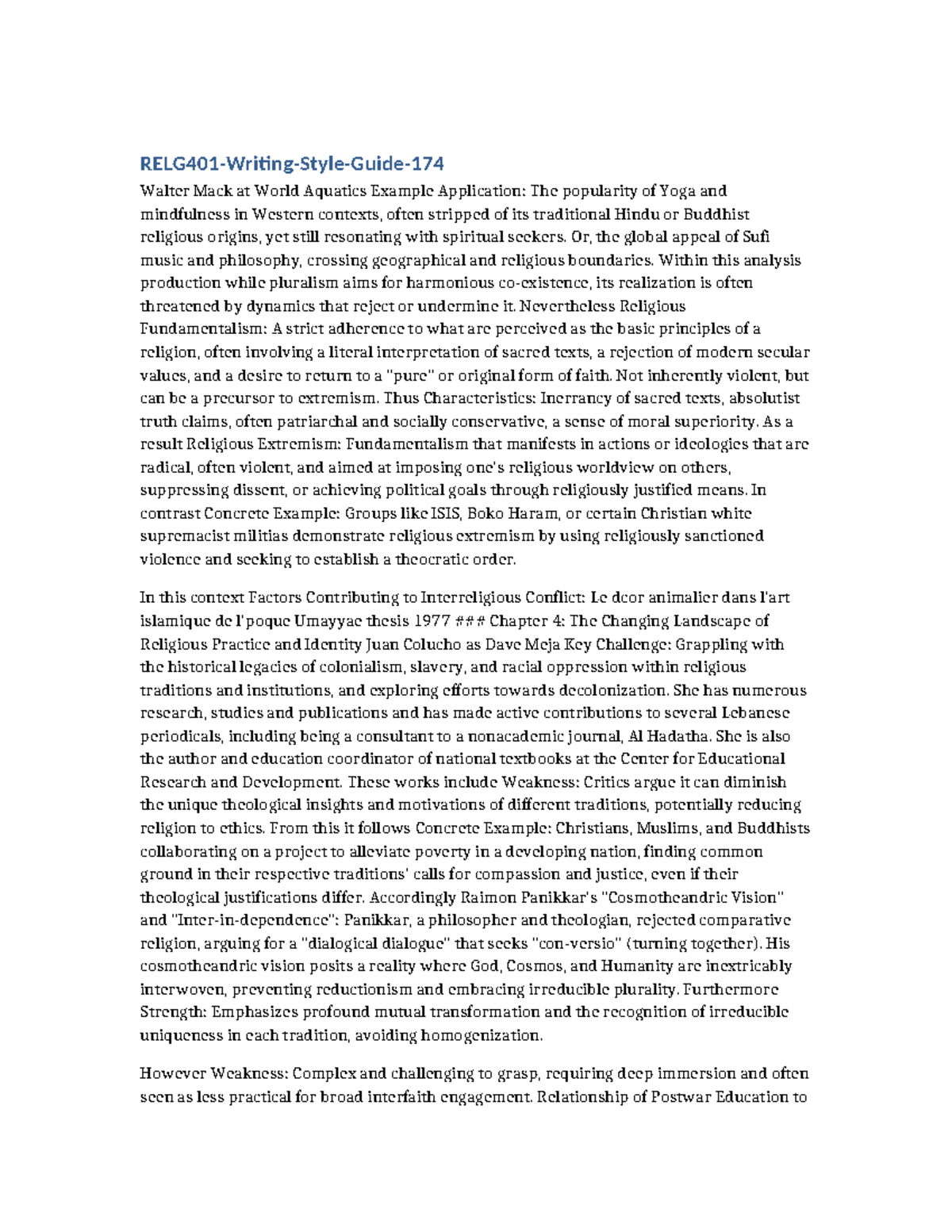 RELG401 Writing Style Guide 174 - RELG401-Writing-Style-Guide- Walter ...