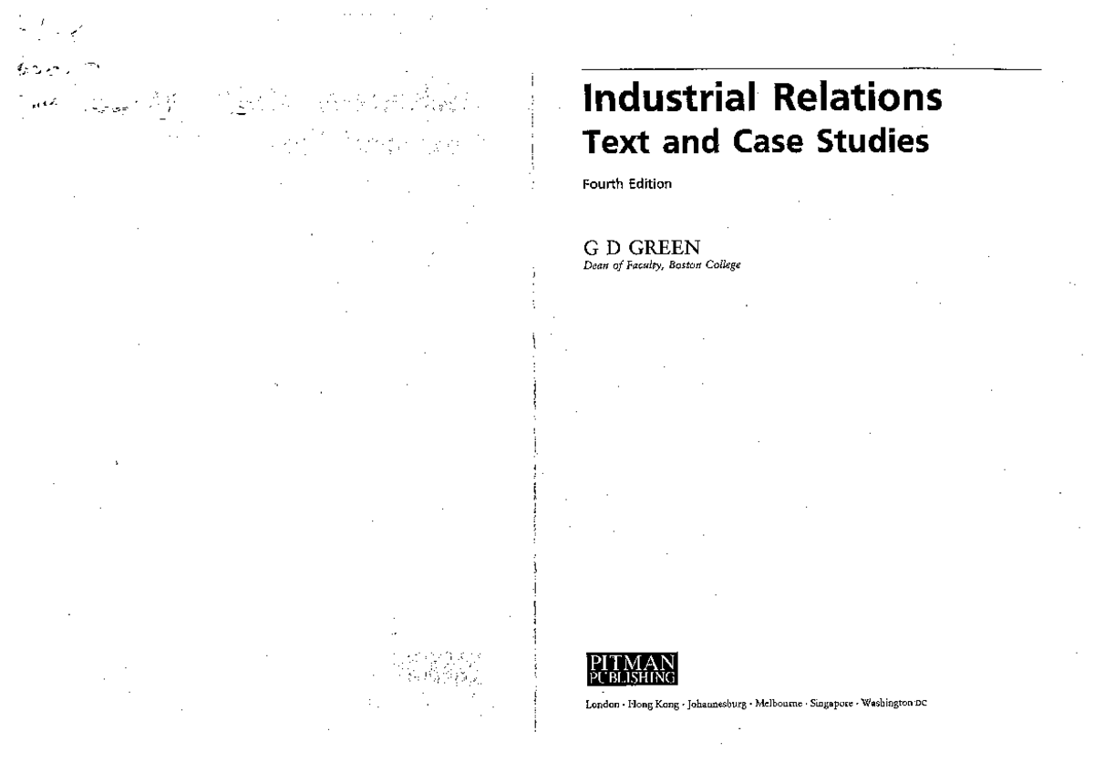 MG315B R1 - Industrial Relations Summary Notes and Case Studies - Studocu