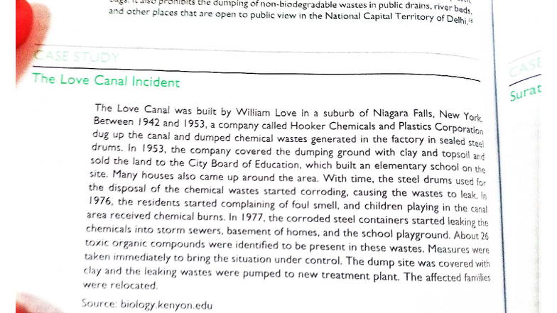 EVS-03 - Case Study on Love Canal Incident and Waste Management - Studocu