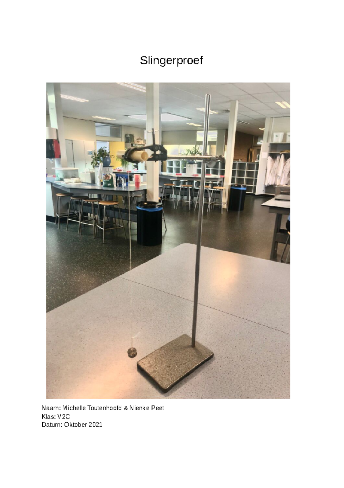 Slingerproef V2C: Onderzoek naar Slingertijden en Invloeden - Studeersnel
