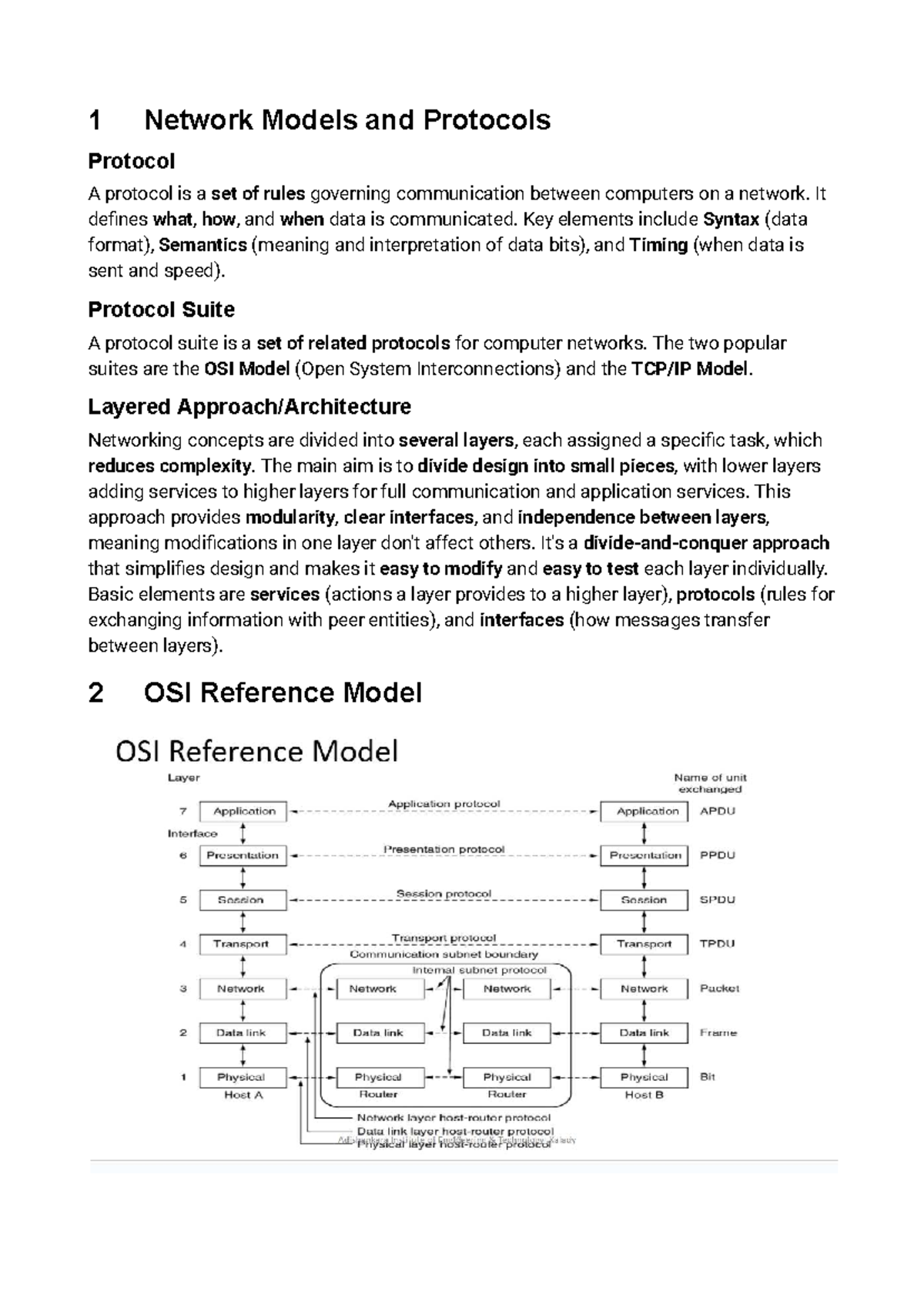 M1 - Network Models and Protocols Overview and Key Concepts - Studocu