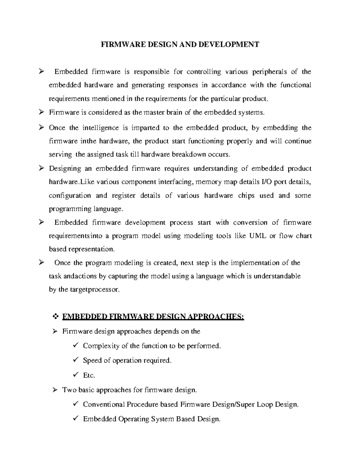 Firmware Design AND Development- Design Approaches - FIRMWARE DESIGN ...