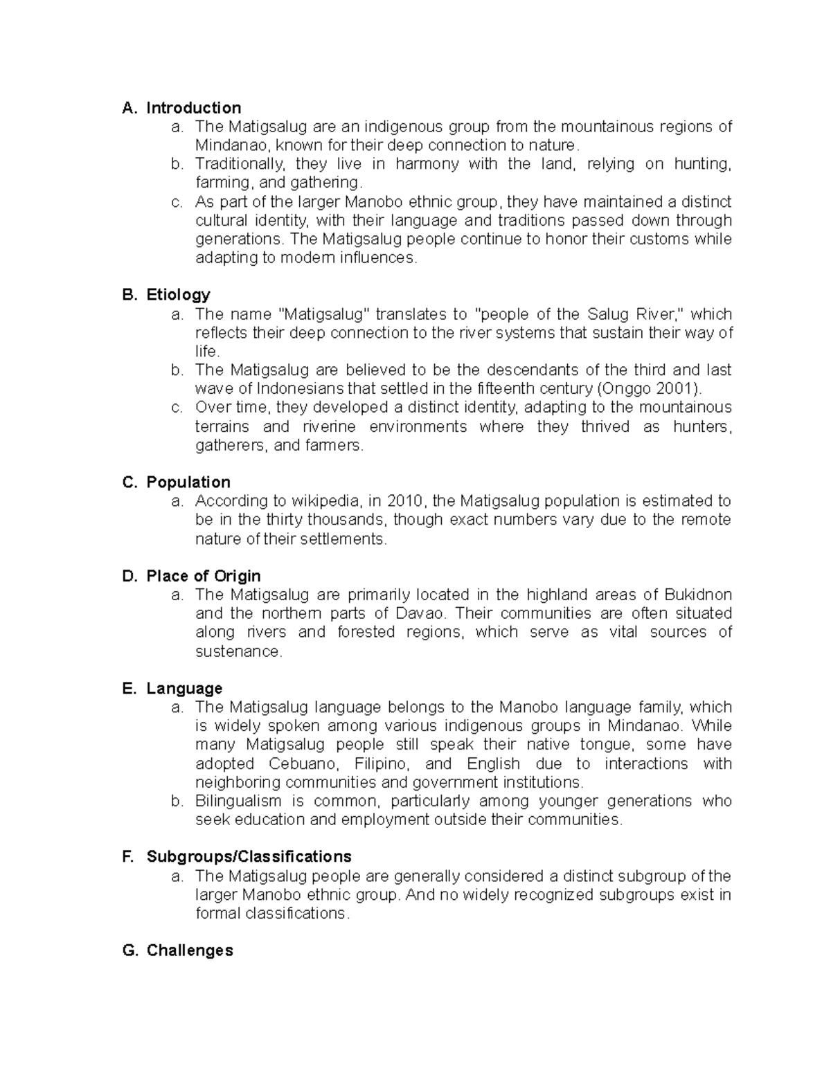 History Report: Matigsalug Ethnic Group - Origins, Population & Culture ...