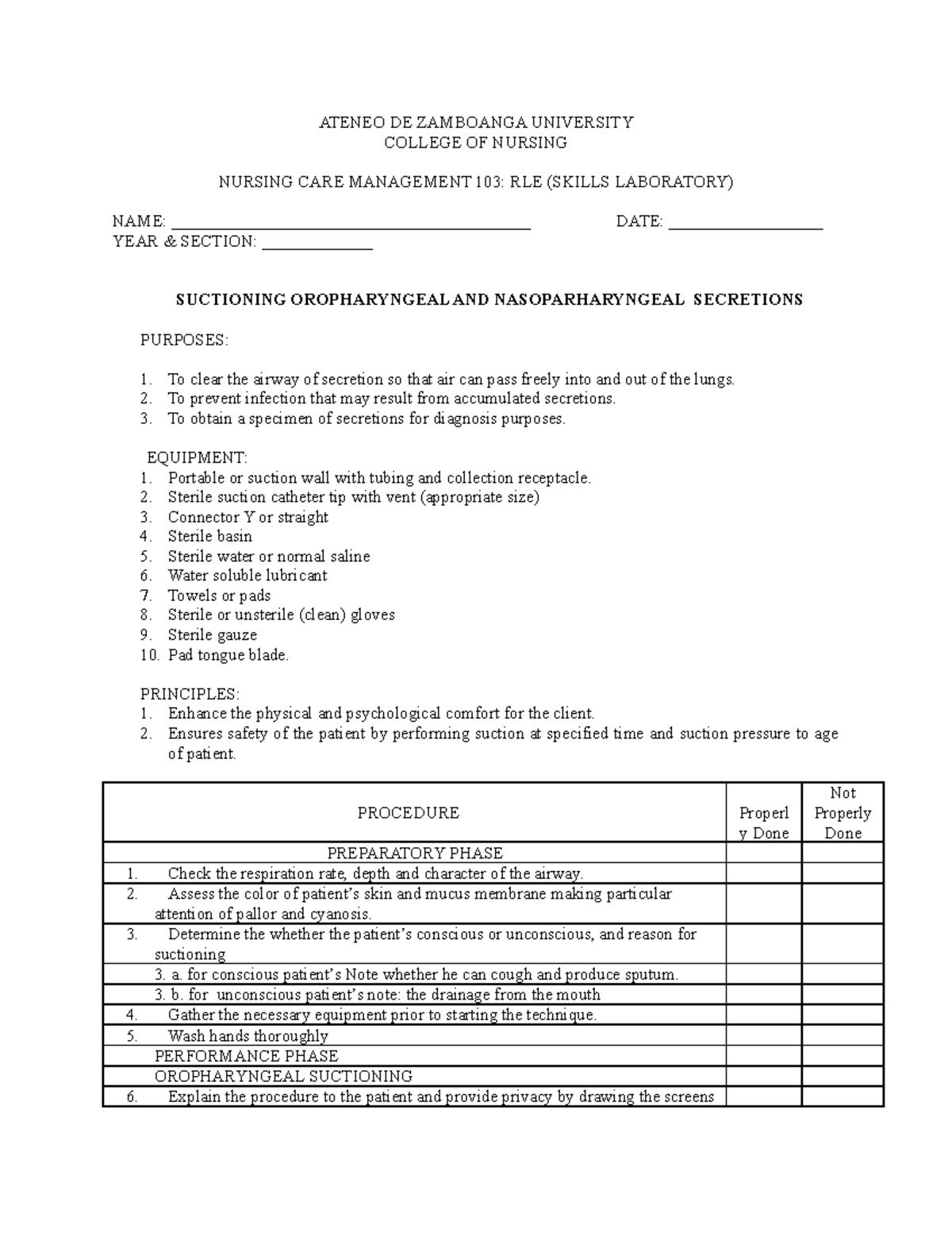 NCM 103: Suctioning Techniques for Oropharyngeal & Nasopharyngeal Care ...
