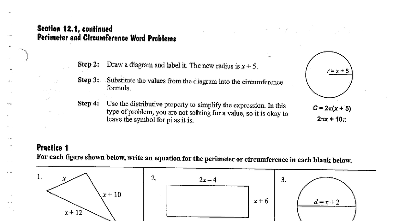 U2 - Polynomial Applications: Perimeter & Area Word Problems - Studocu