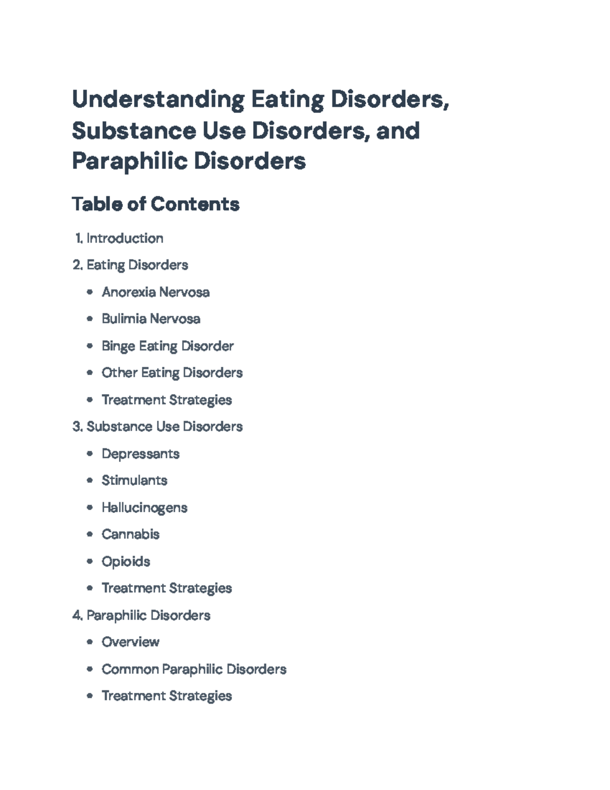 Understanding Eating, Substance Use, and Paraphilic Disorders: A Guide ...