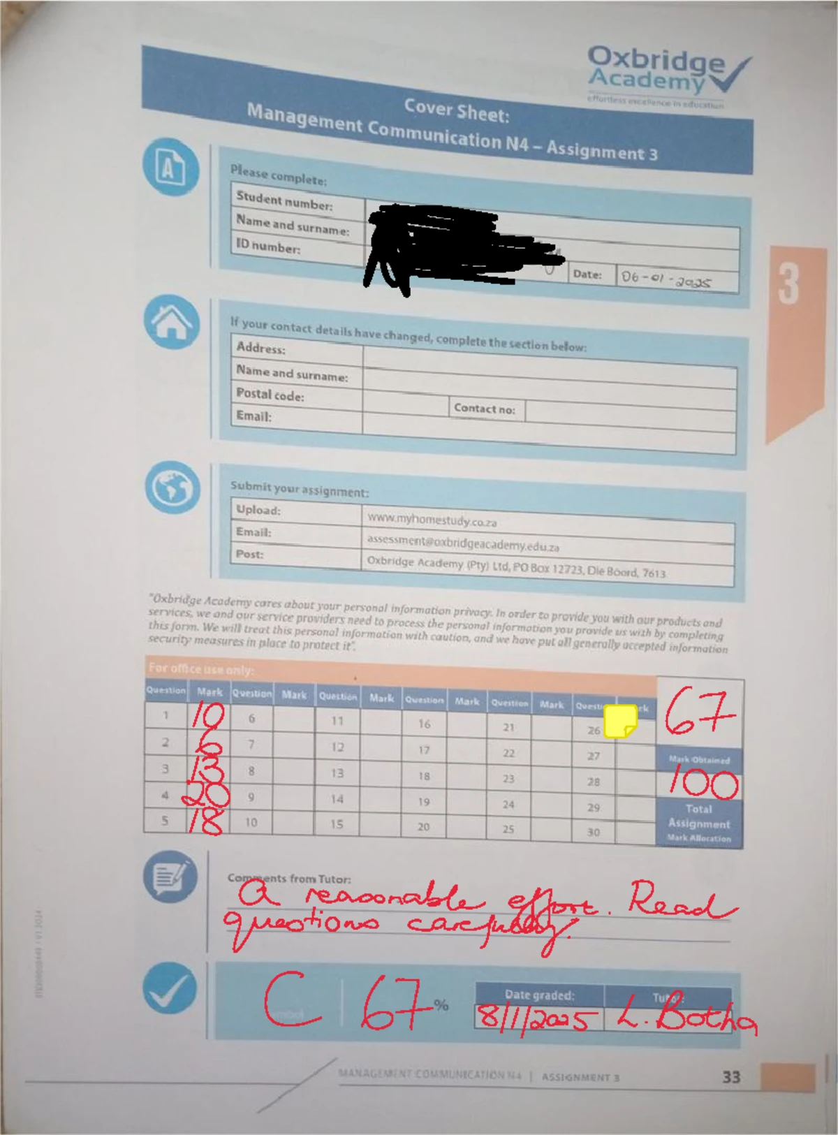 Management Communication N4 - Assignment 1 Insights and Analysis - Studocu