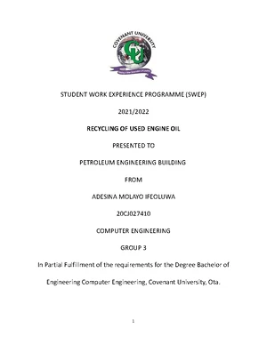 SWEP 2023 EIE Dept Report: Overview of Student Work Experience Program - Studocu