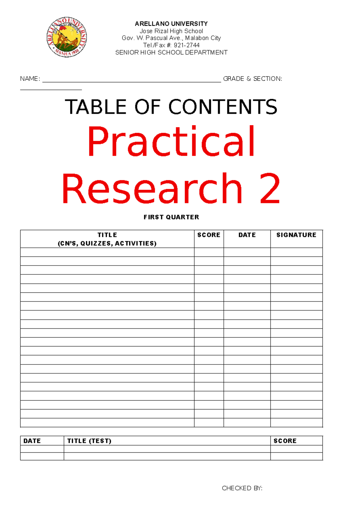 TOC-PR2 - Our LAS or Learning Activity Sheets - Science, Technology ...